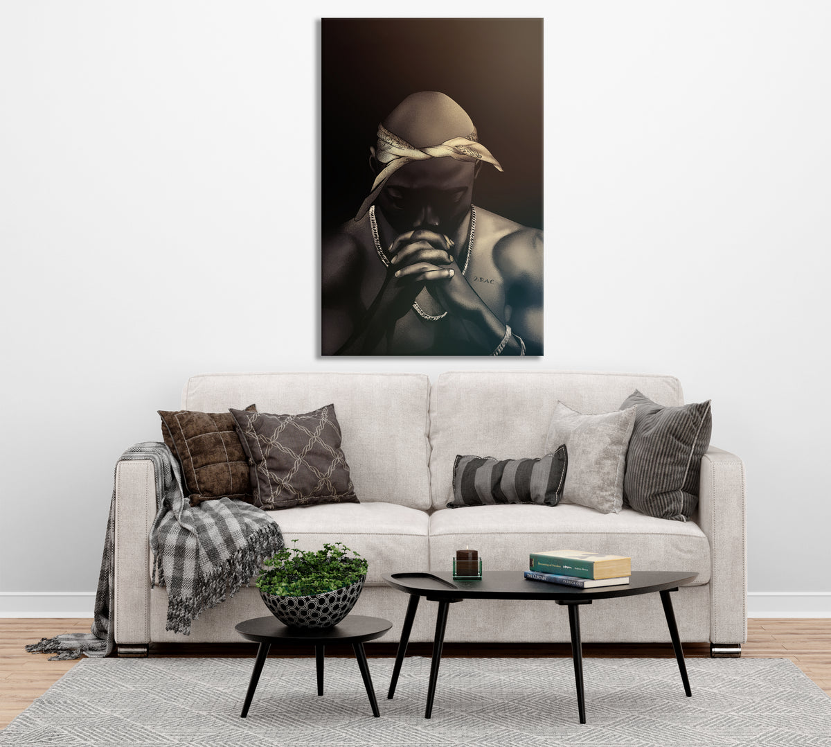 Tupac (pray) Artwork Printed On Museum Quality Canvas - Art Canvas NZ