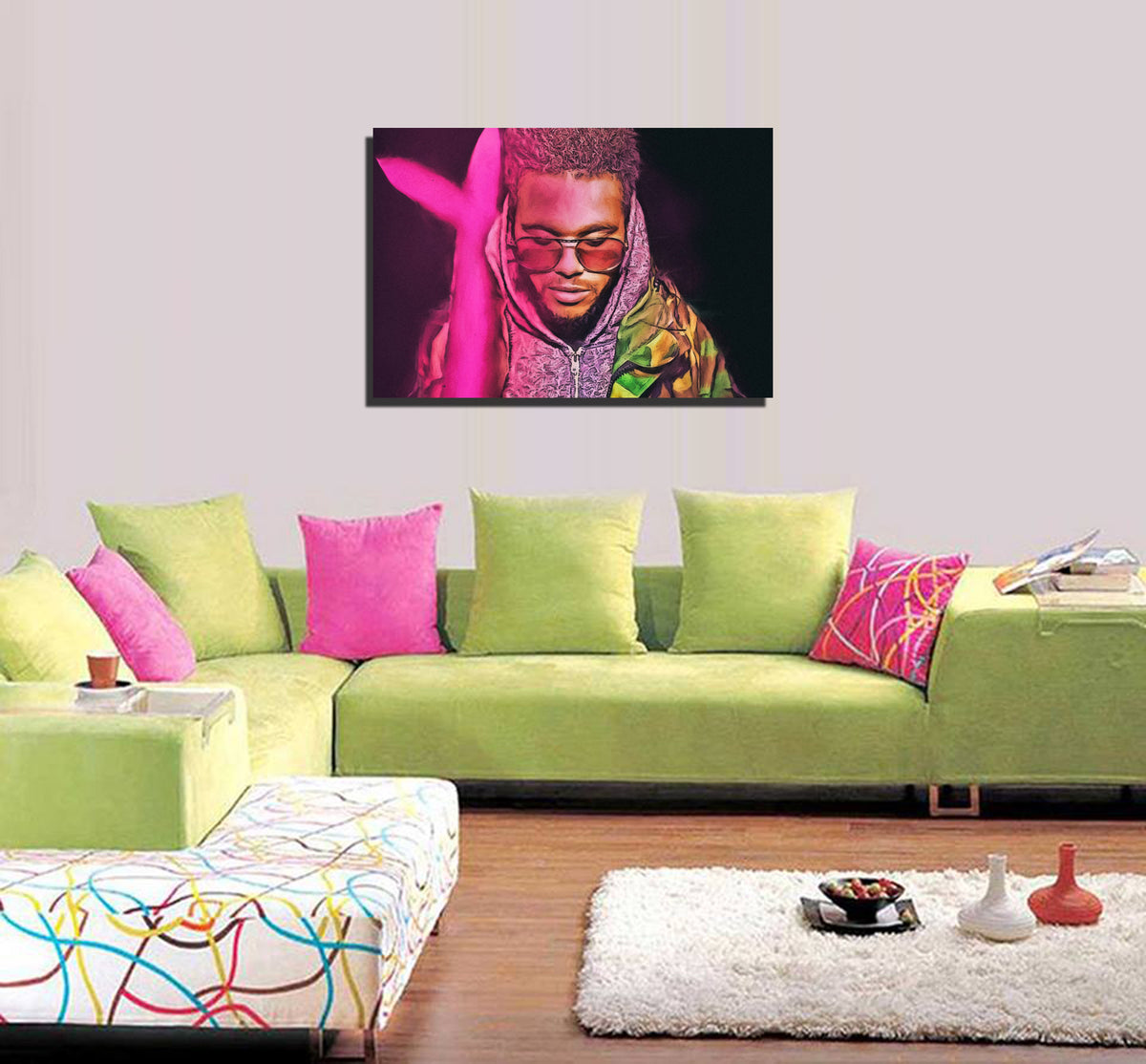 The weeknd (Pink Cross) By Artist Chanman - Art Canvas NZ