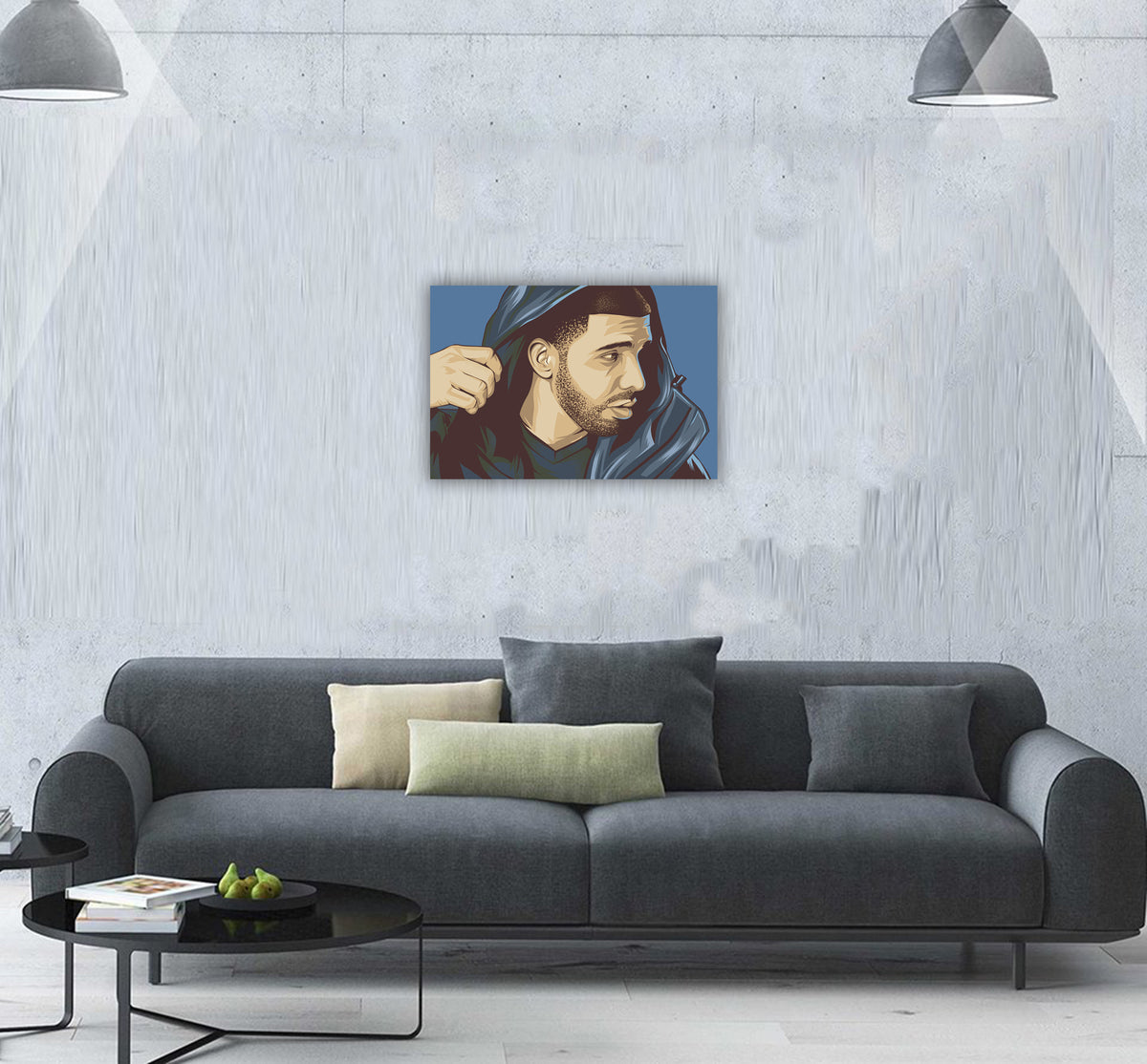 Drake artwork printed on museum quality canvas