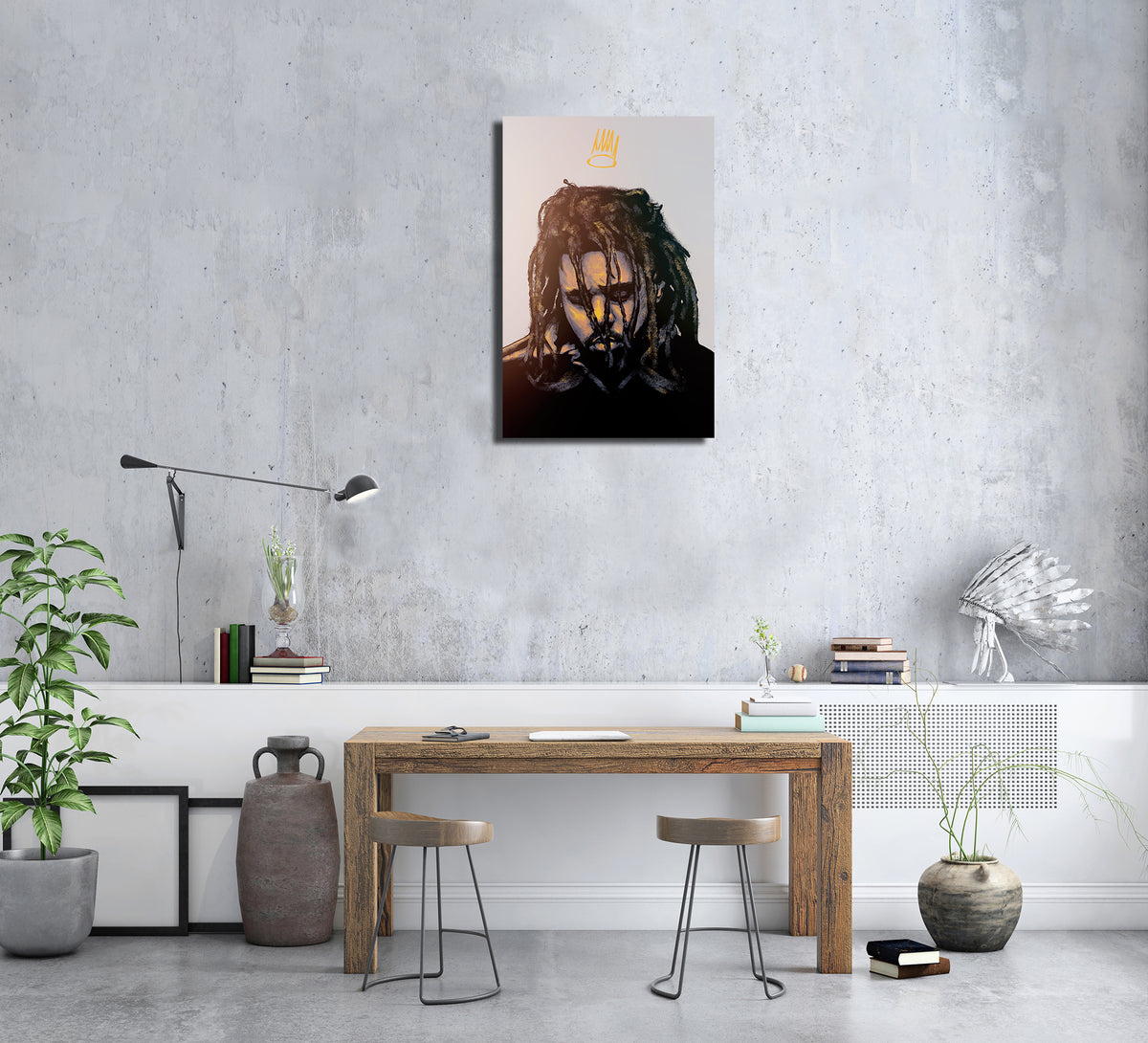J Cole crown 2 Artwork by Zac art - Art Canvas NZ